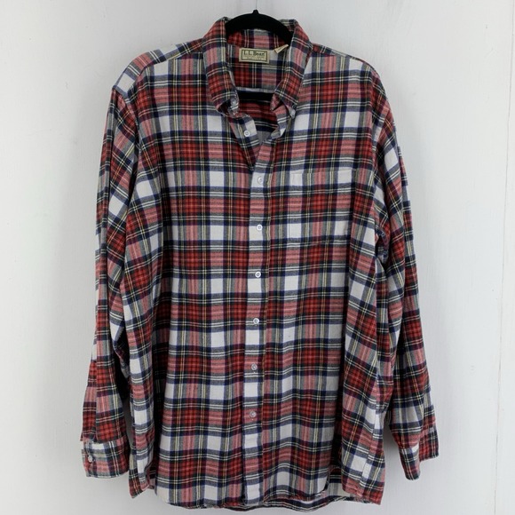 L.L. Bean | Shirts | Vintage 9s Ll Bean Mens Xlt Button Up Flannel ...